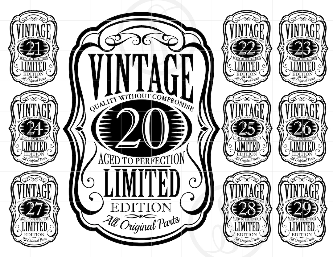 Vintage 20's SVG | Vintage 20-29 SVG Clipart | Aged to Perfection Cut ...