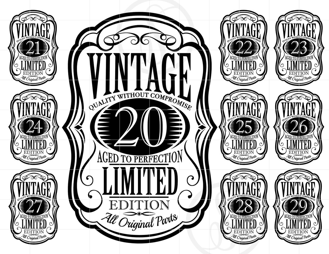 Vintage 20's SVG Vintage 20-29 SVG Clipart Aged to - Etsy