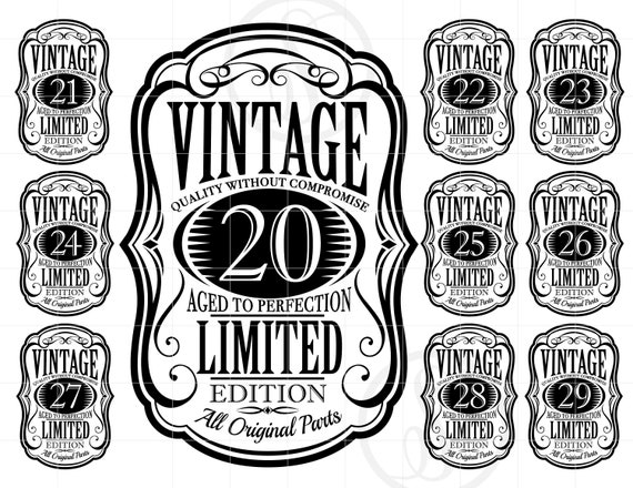 Vintage 20's SVG Vintage 20-29 SVG Clipart Aged to | Etsy