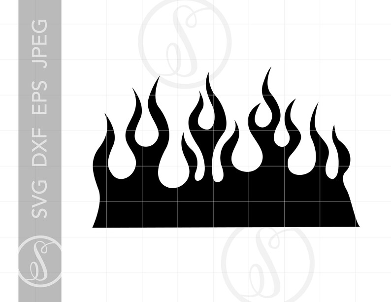 Flames SVG Flames Clipart Flames Silhouette Cut File for - Etsy