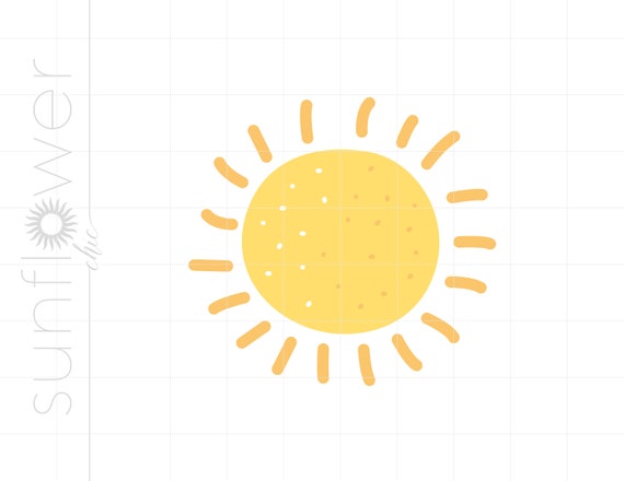 Boho Sun Svg Cut File Clipart Hand Drawn Sun Cut File For Etsy