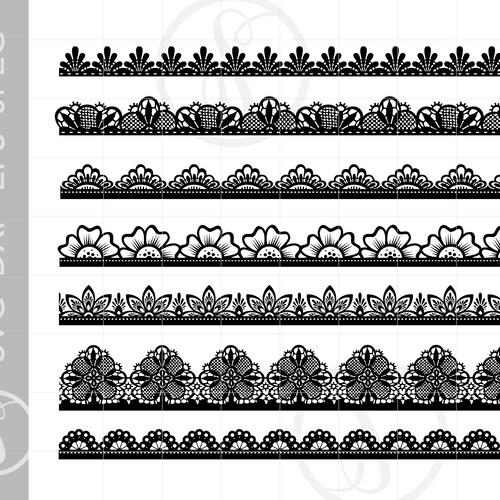 Lace Svg Cut File Clipart Downloads Lace Borders Svg Dxf Pdf - Etsy