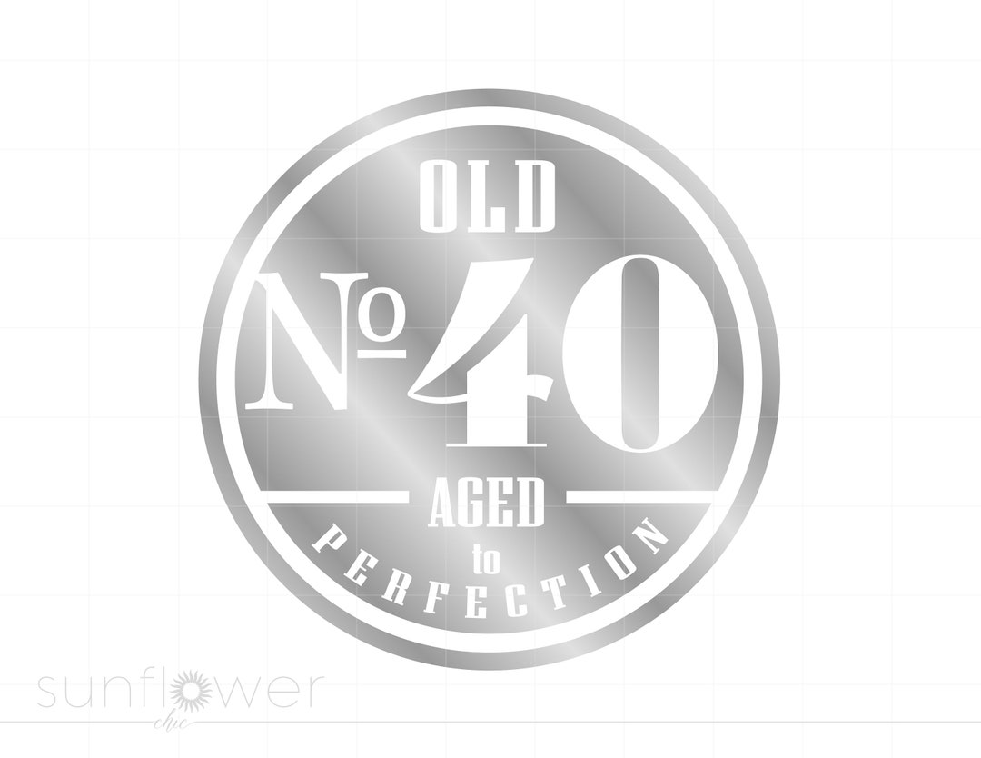 Old Number 40 SVG Clipart, Silver 40th Birthday Aged to Perfection Svg ...