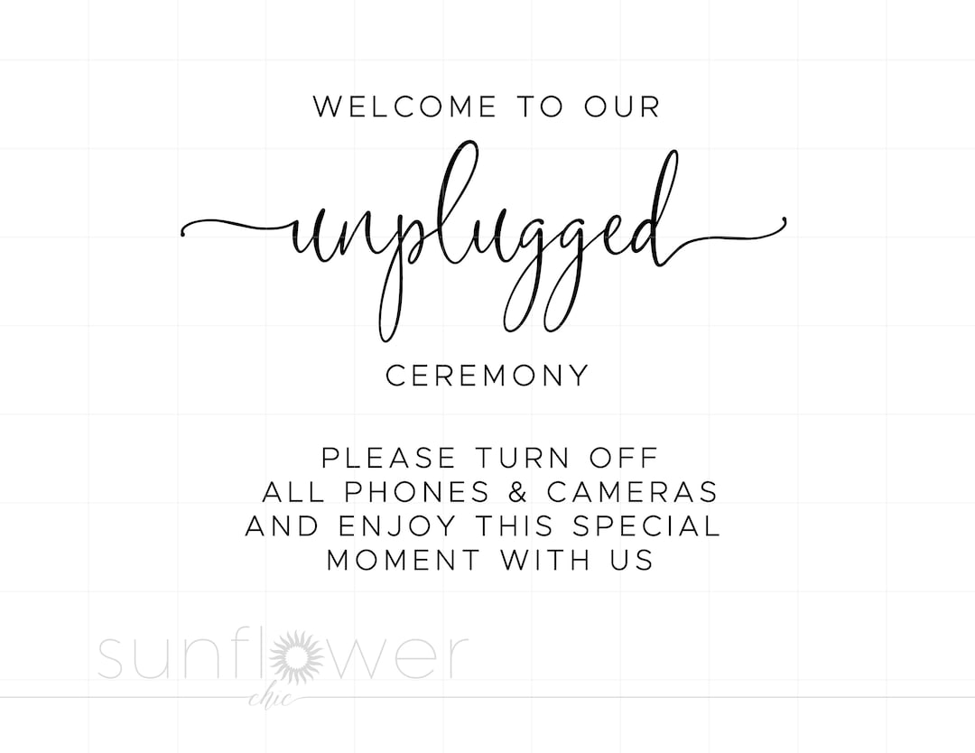 Unplugged Ceremony SVG, Wedding Svg, Minimalist Wedding Svg, Unplugged ...