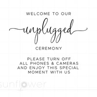 Unplugged Ceremony Sign - Etsy