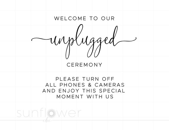 Unplugged Ceremony SVG Wedding Svg Minimalist Wedding Svg - Etsy