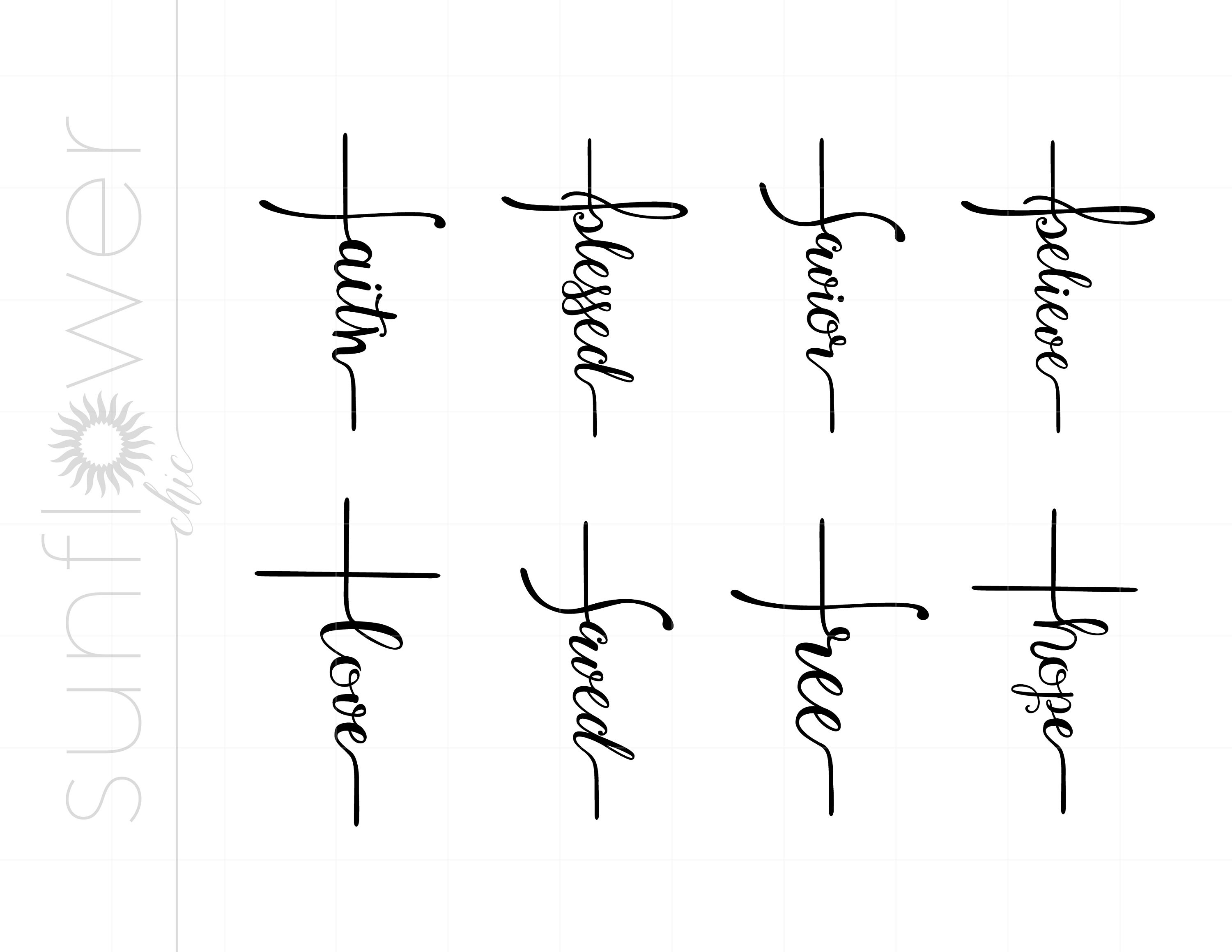 Script Crosses SVG Bundle Faith Blessed Saved Believe Love - Etsy