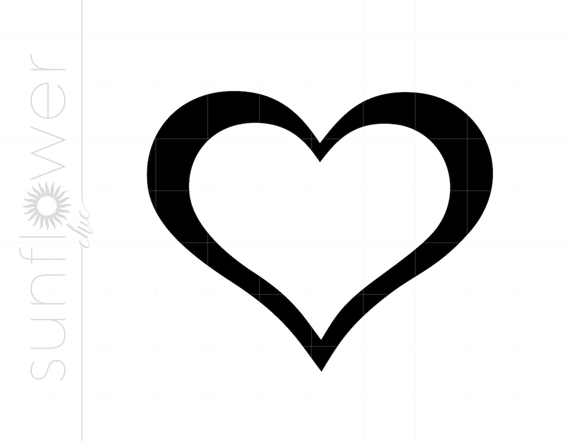 Open Heart SVG Offenes Herz Clipart Open Heart Cut File - Etsy.de