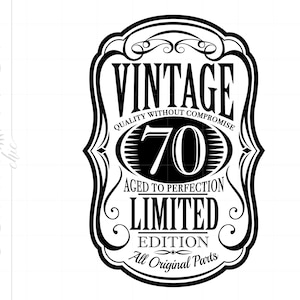 70th Birthday SVG Download, Vintage 70 Svg, Born in 1970 Svg, Vintage ...