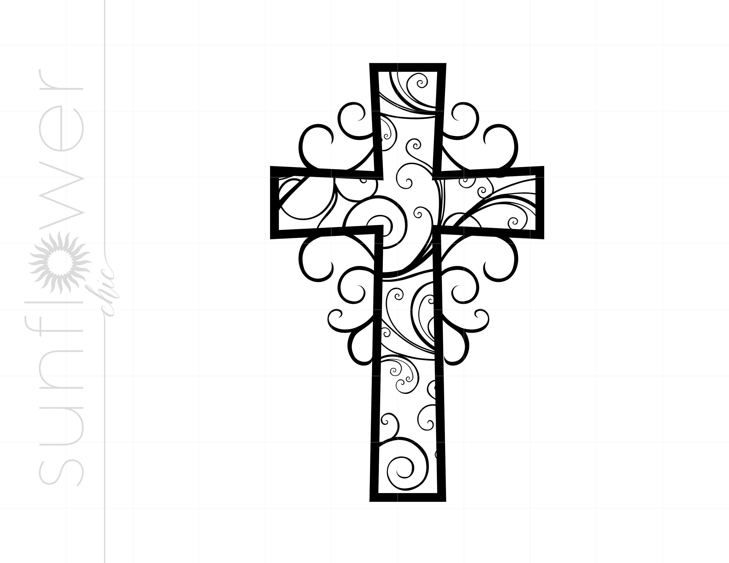 Christian Art Cross Svg Cut File Clipart Descargas / Religious - Etsy ...