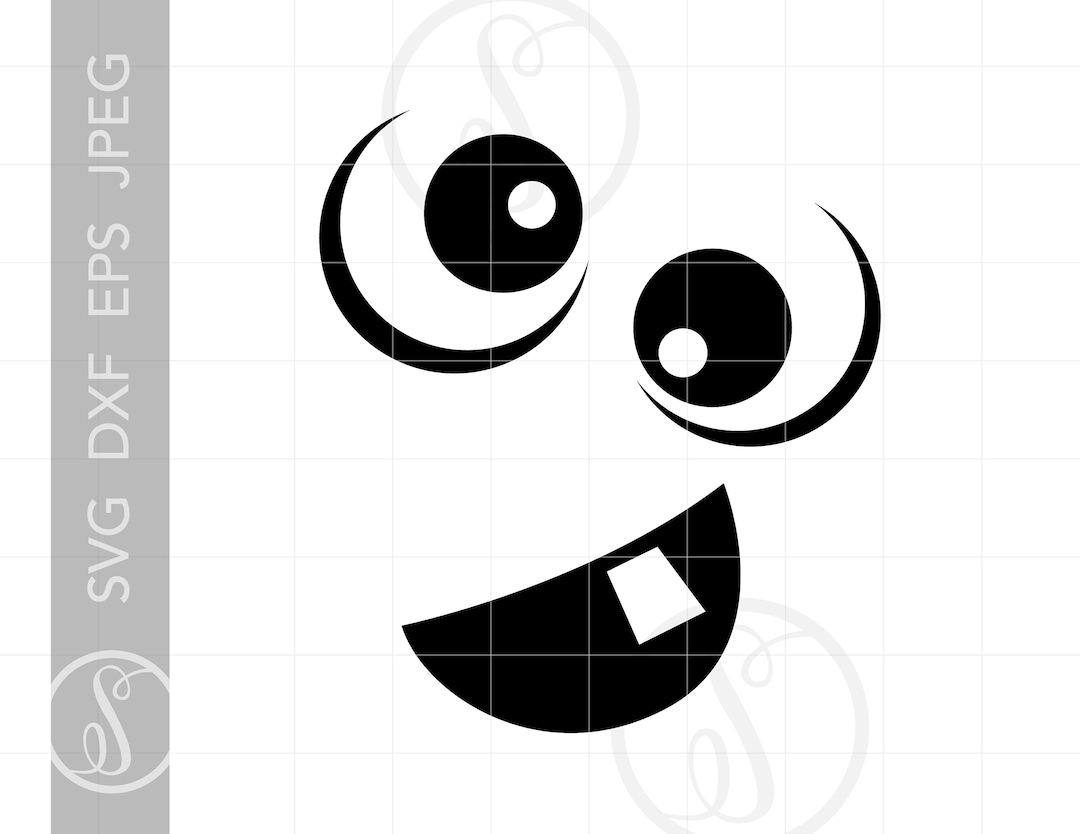 Silly Face SVG Clipart | Silly Face Silhouette Cut File | Funny Goofy ...