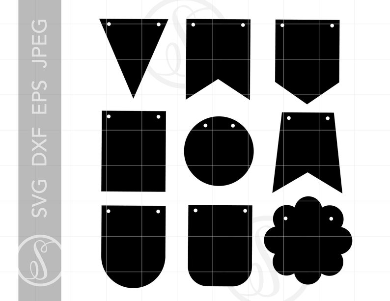 Bunting Banner Svg Banners Svg Cut Files Vector Bunting Etsy
