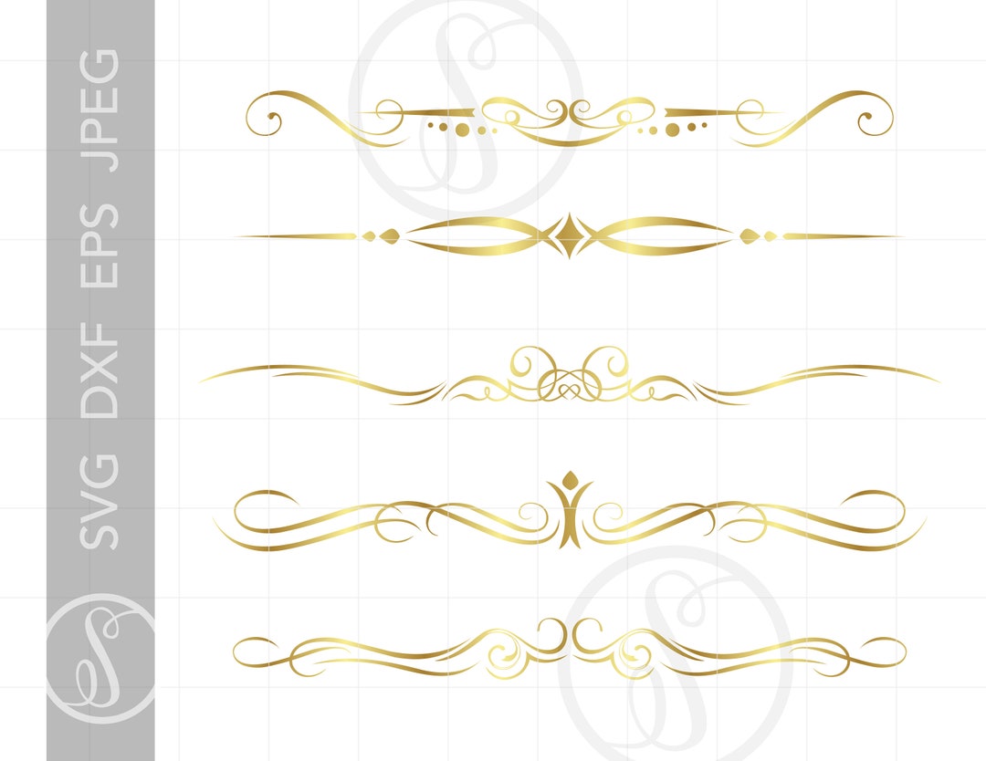 BORDERS SVG Dxf Eps Jpeg Gold Headers Svg Cut File Clipart - Etsy