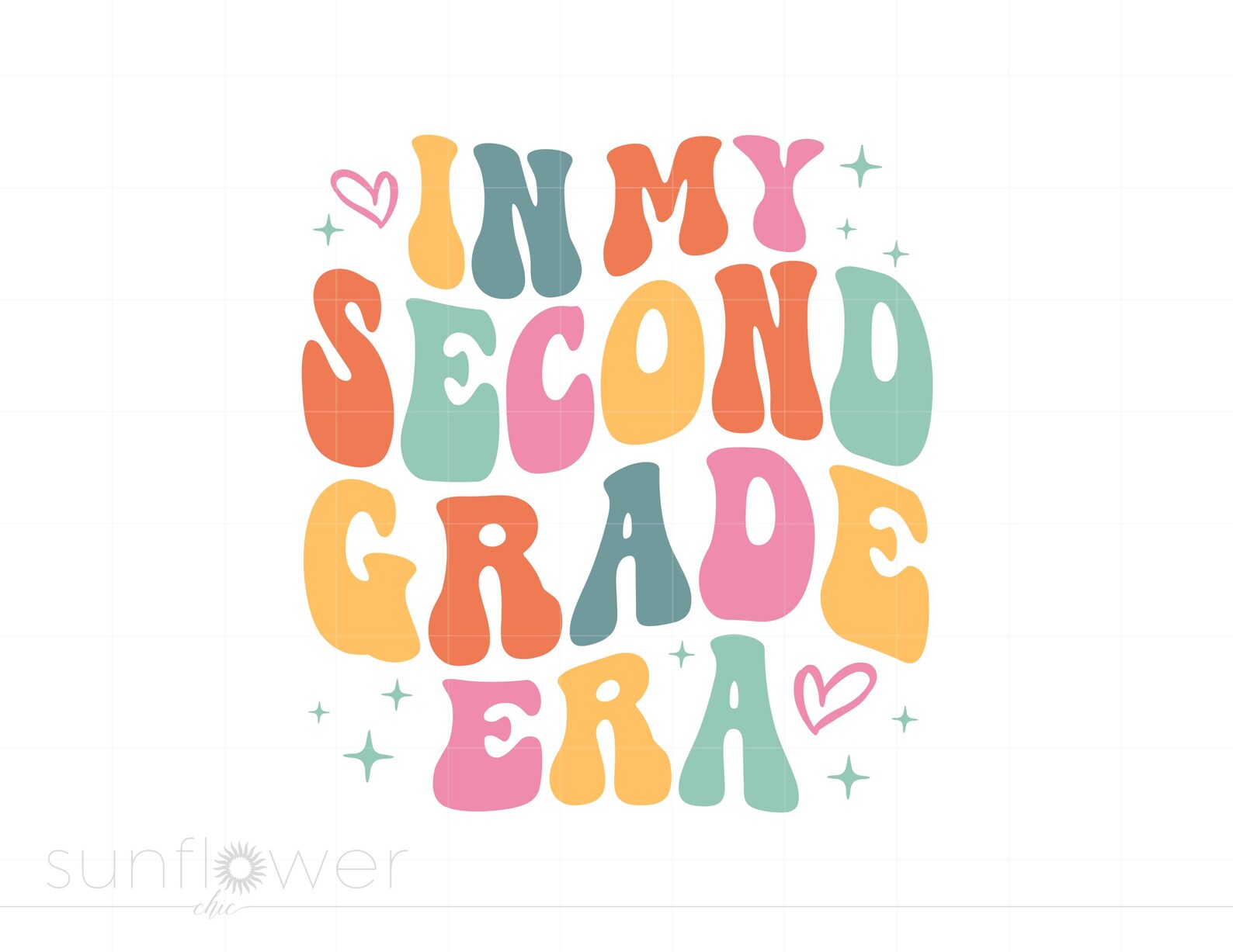 In My Second Grade Era SVG, Groovy Letters 2nd Grade Svg, Teacher Era ...