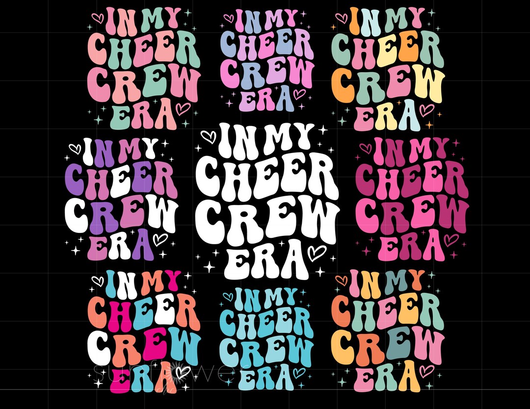 In My Cheer Crew Era Svg Bundle, Wavy Text Cheer Crew Shirt Sublimation ...