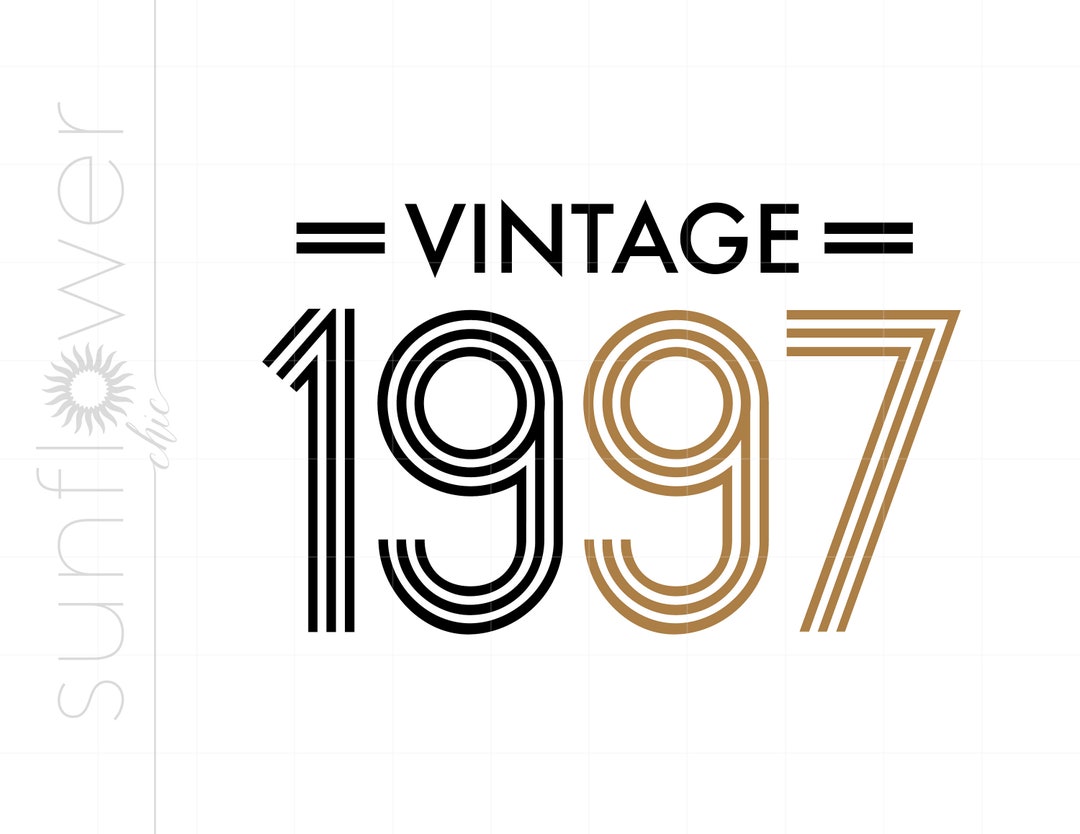 1997 Birthday SVG Downloads, Born in 1997 Svg, Vintage 1997 Birthday ...
