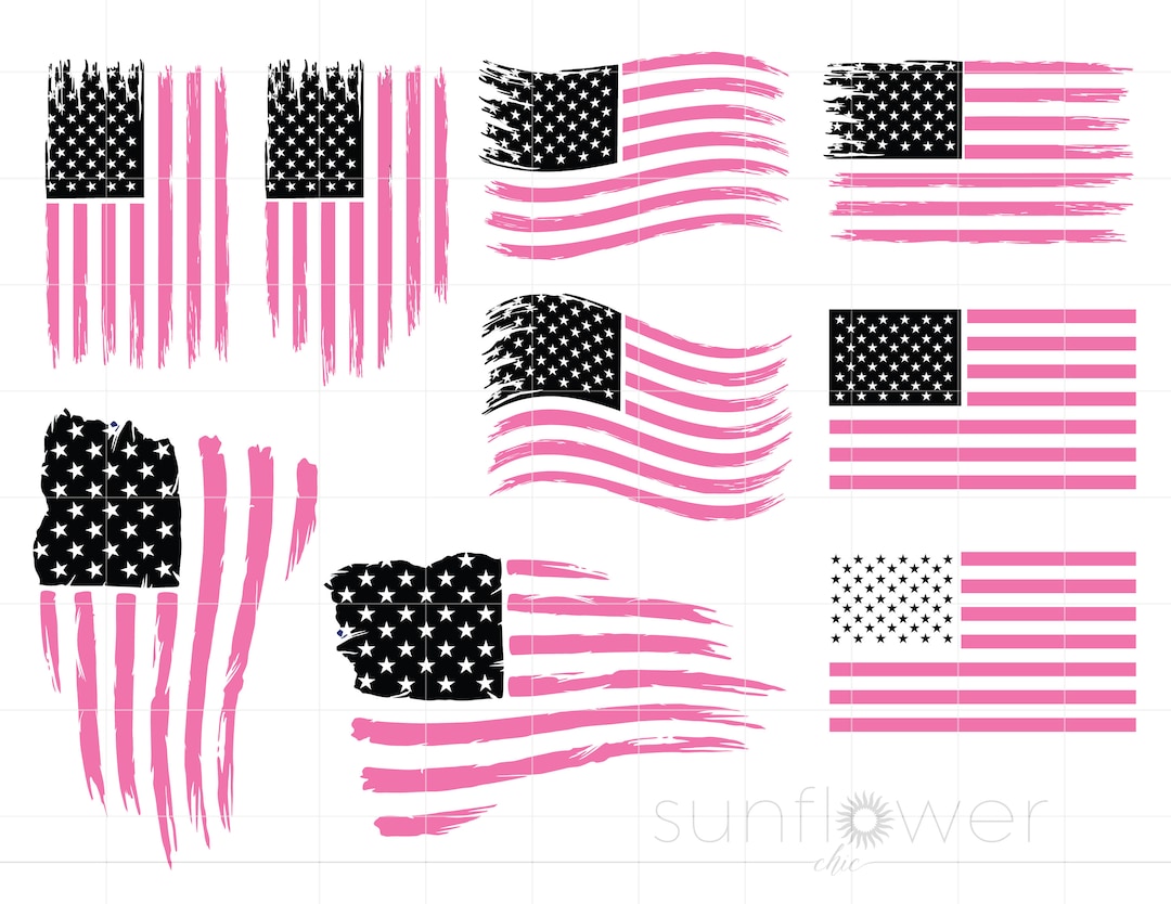 Pink American Flag Svg, Pink US Flag Svg Cut Files, 4th of July Svg ...