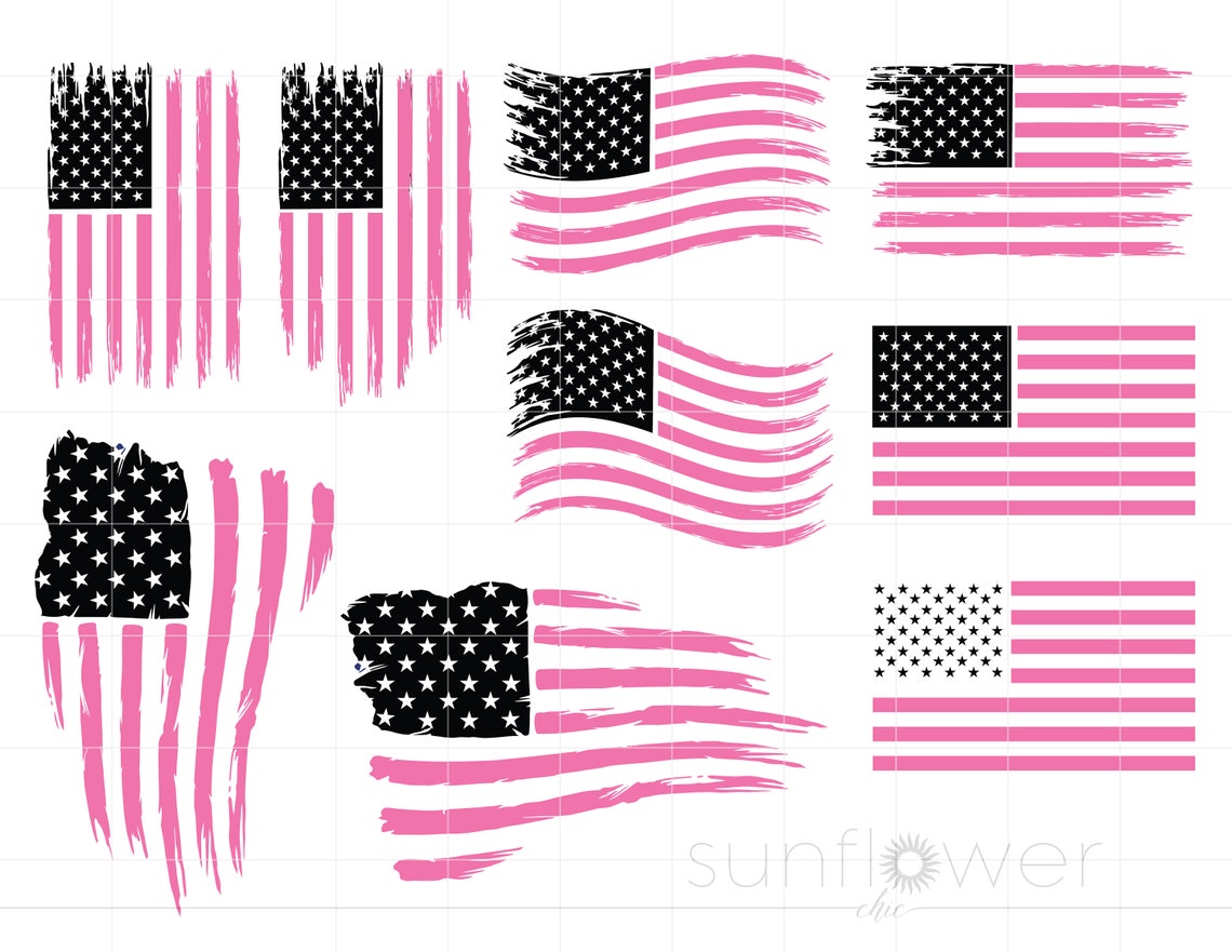 Pink American Flag Svg Pink US Flag Svg Cut Files 4th of - Etsy Canada