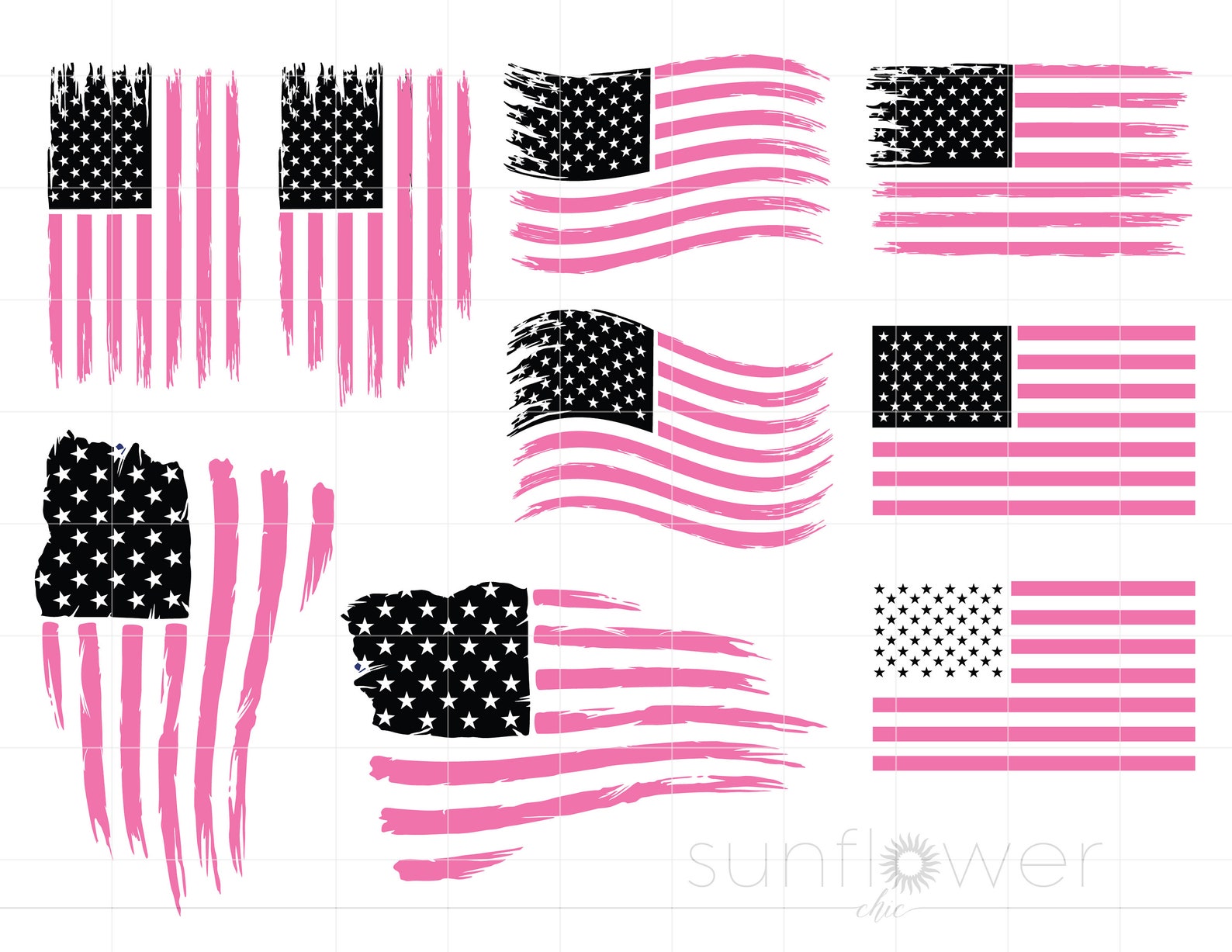 Pink American Flag Svg Pink US Flag Svg Cut Files 4th of - Etsy