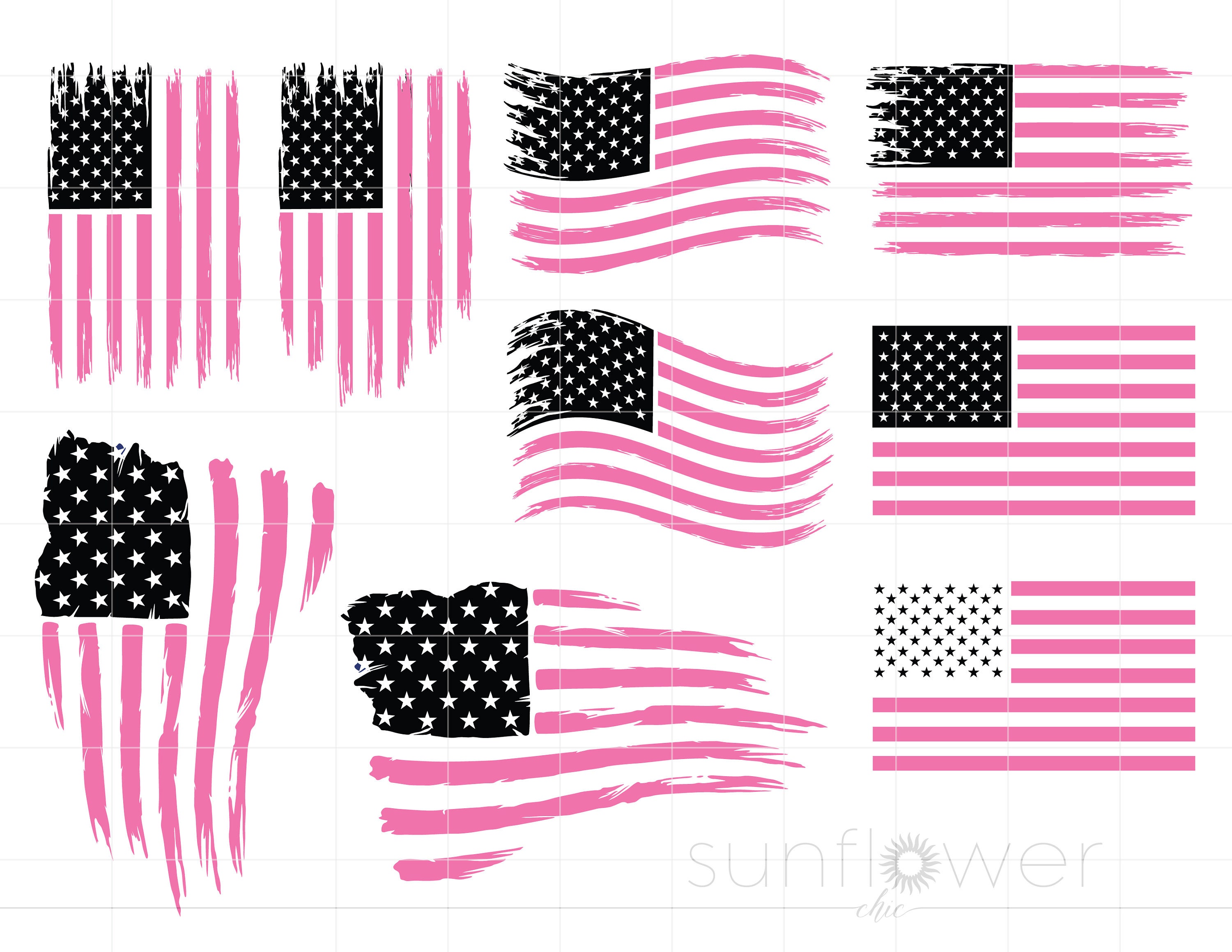 Pink American Flag Svg Pink US Flag Svg Cut Files 4th of - Etsy