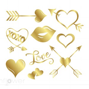 Gold Valentines Svg Print and Cut File Downloads | Gold Love Svg Dxf ...