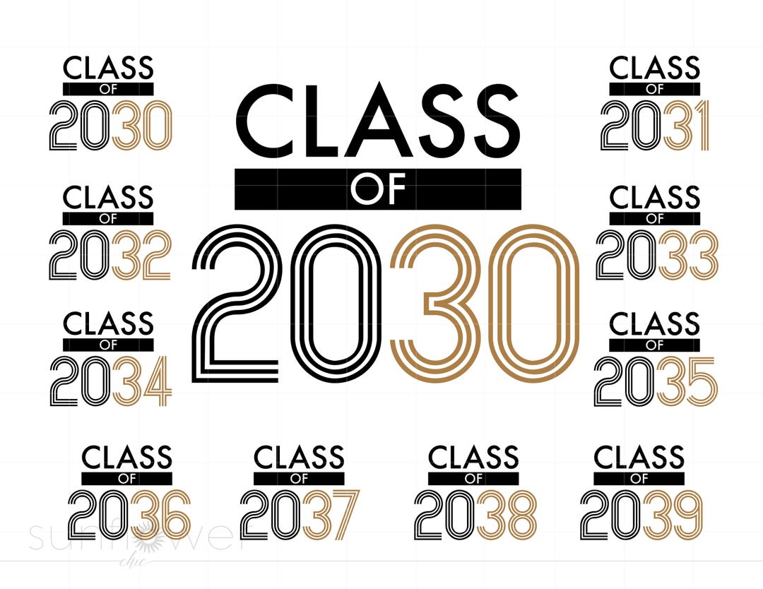 Class of 2030-39 Years Svg Bundle, Graduation T Shirt Sublimation Art ...