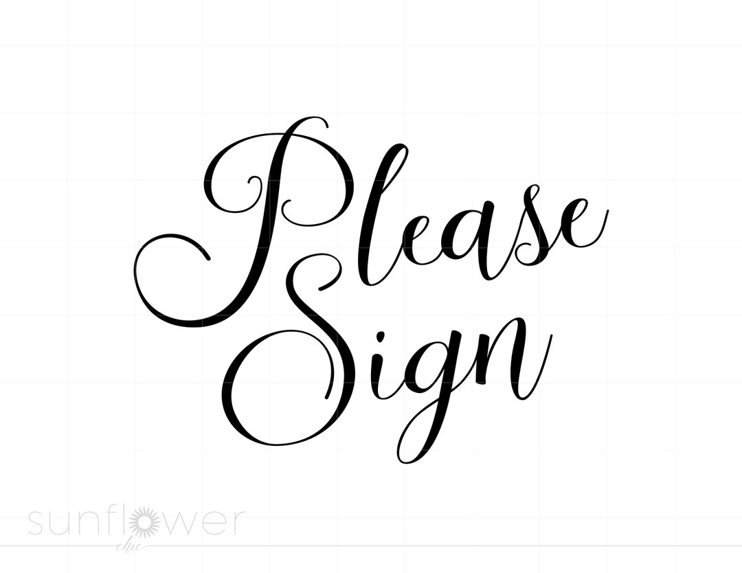 Wedding Sign SVG Downloads, Please Sign Sign Art Svg Png Jpg Cricut ...