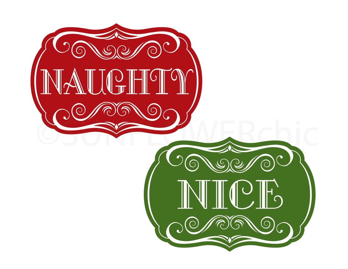 Naughty or Nice SVG Naughty or Nice Cut Files Christmas | Etsy