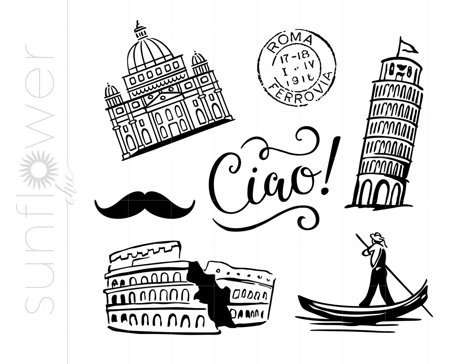 ITALY Svg Cut File Clipart Downloads Italian Svg Dxf Pdf Silhouette ...