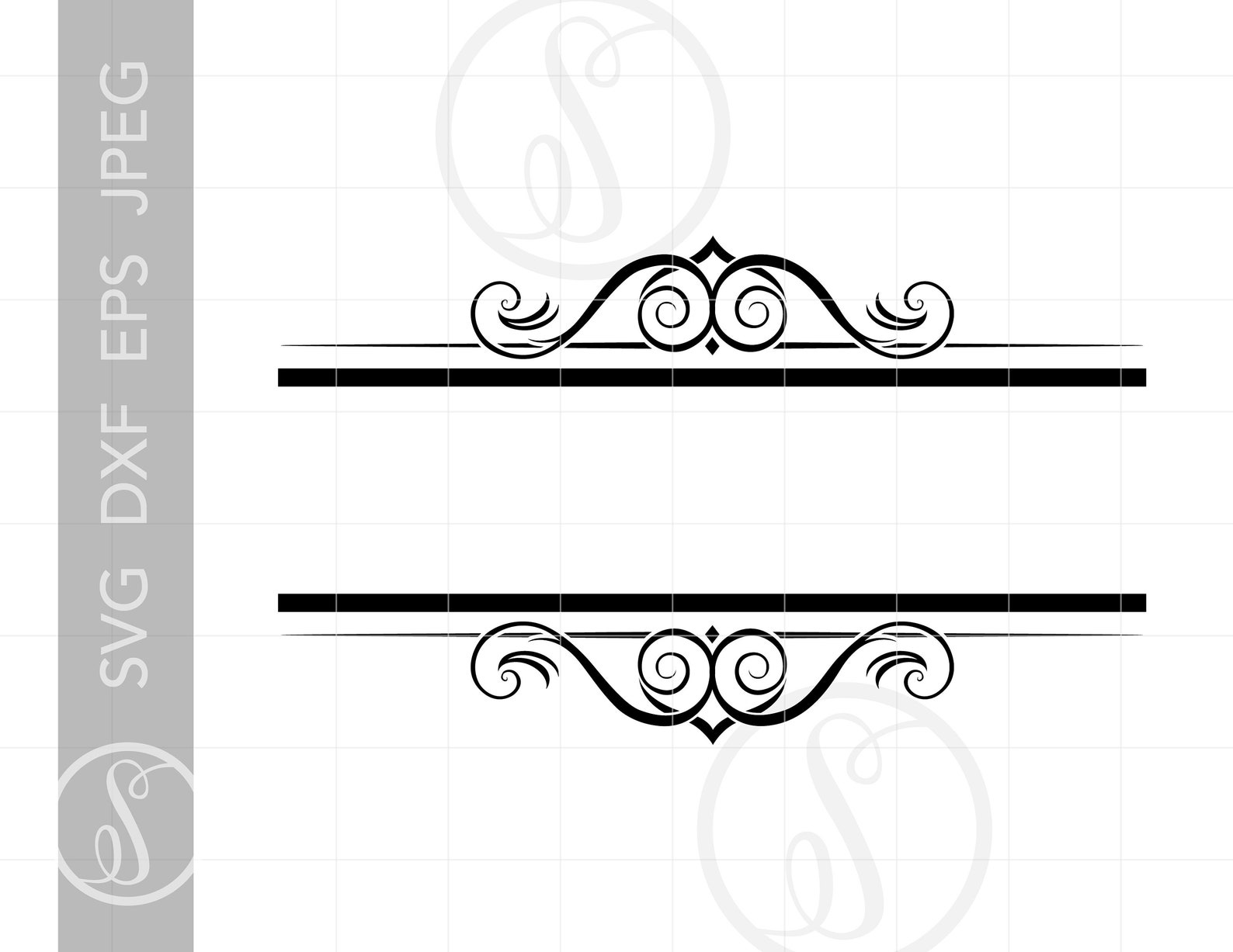Elegant Split Frame SVG Elegant Split Frame Silhouette Cut - Etsy