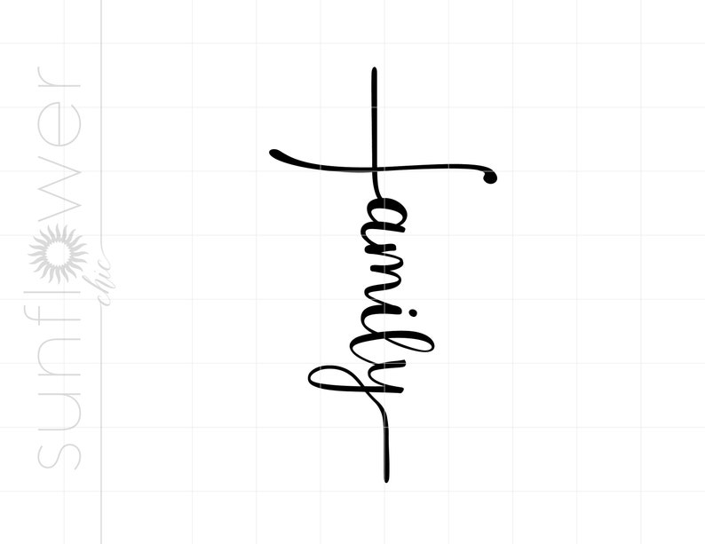 FAMILY CROSS Script Svg Cut Files Clipart Downloads | Family Svg Dxf ...
