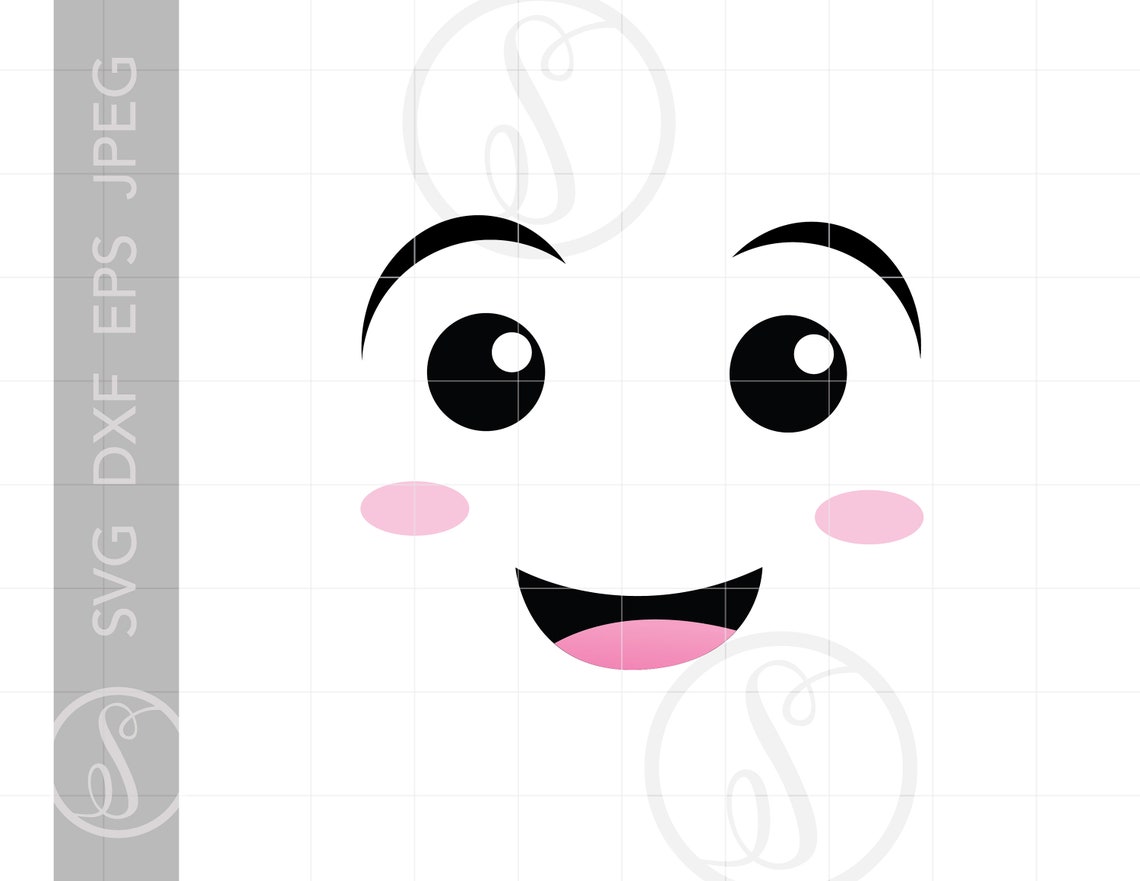 Happy Face SVG | Happy Face Clipart | Happy Face Silhouette Cut File ...