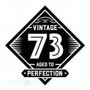73 SVG Clipart | Vintage 73 Cut File for Cricut | Vintage 73 Aged to ...