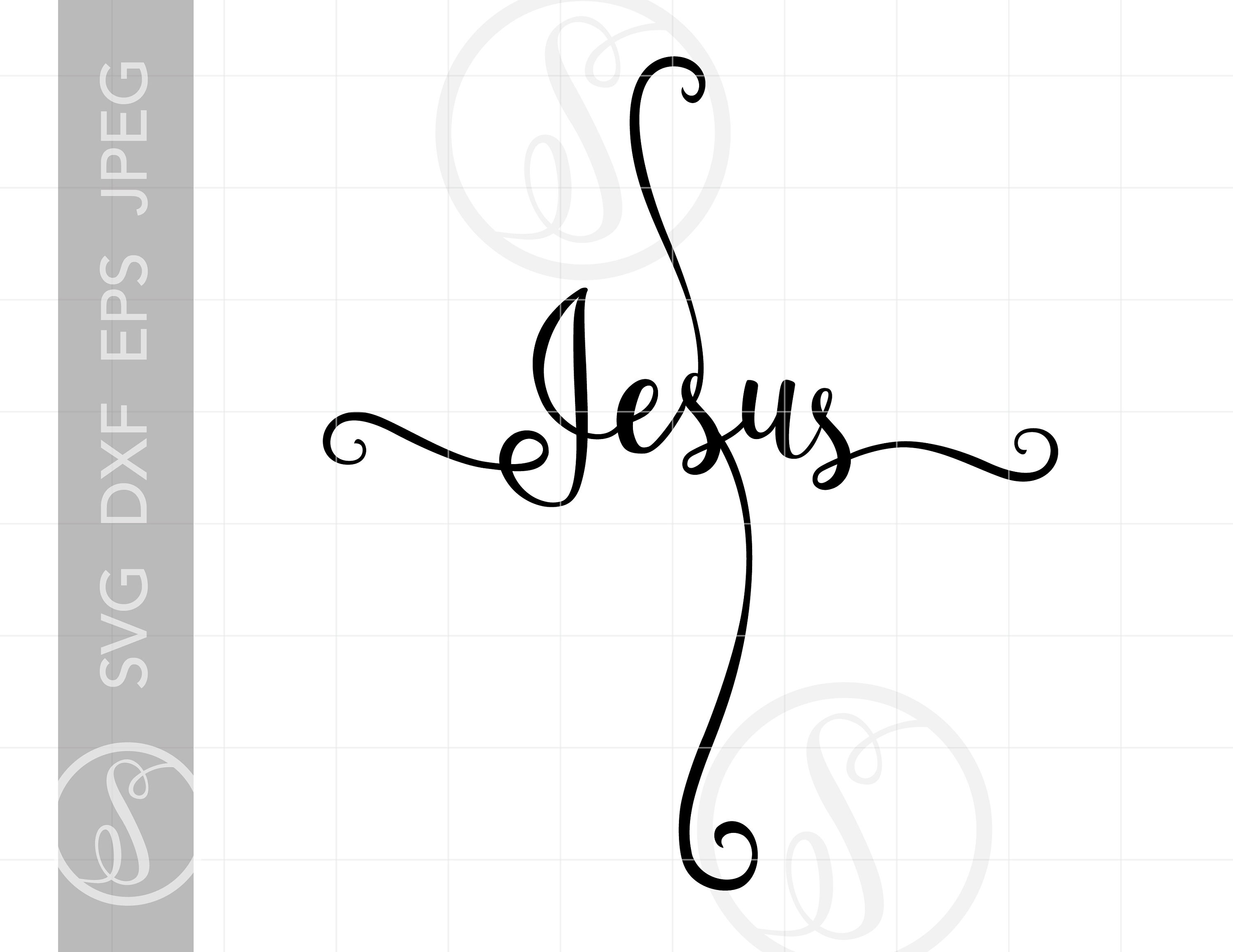 JESUS SCRIPT CROSS Svg Cut Files Clipart Downloads Jesus Svg - Etsy Canada