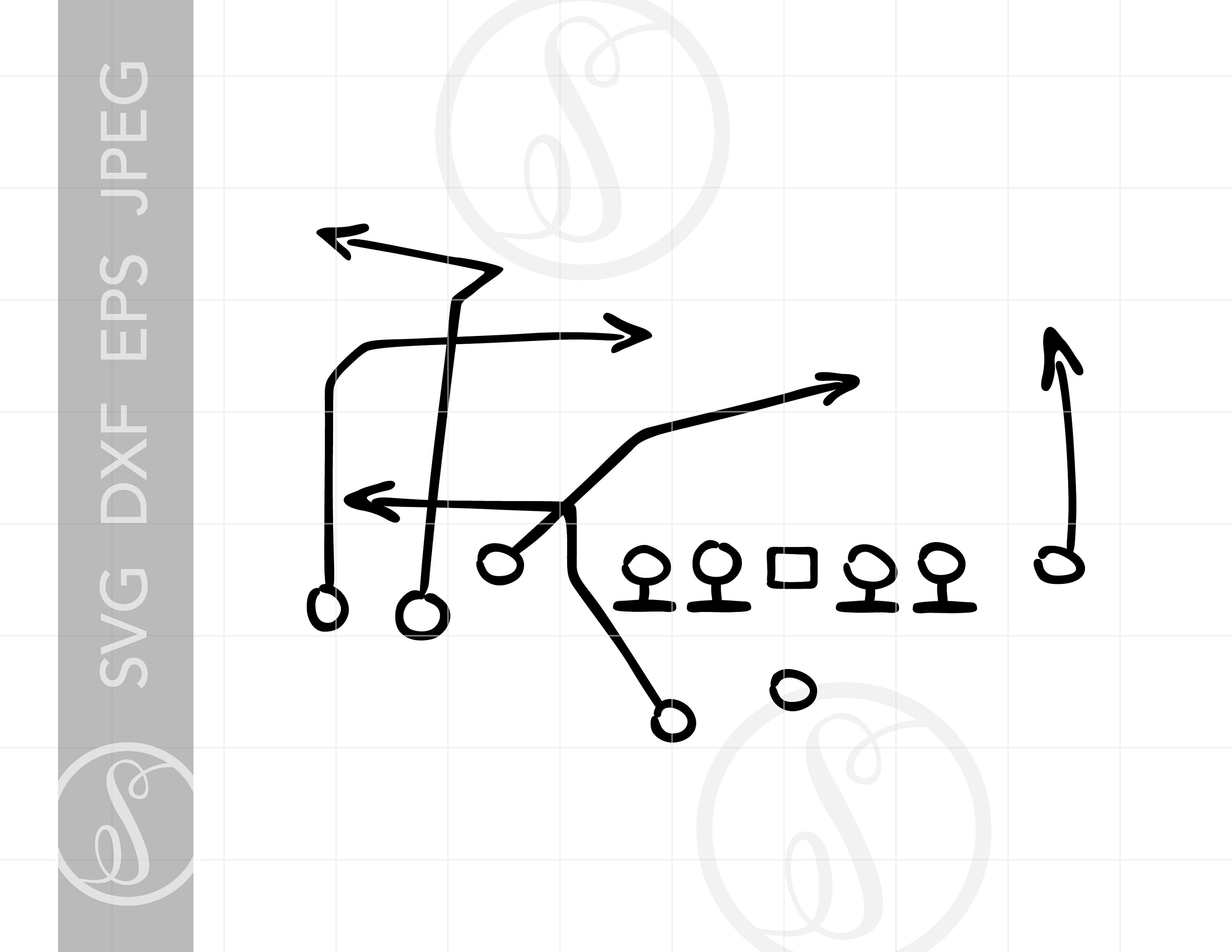 Football Pass Play SVG Football Pass Play Clipart Football | Etsy