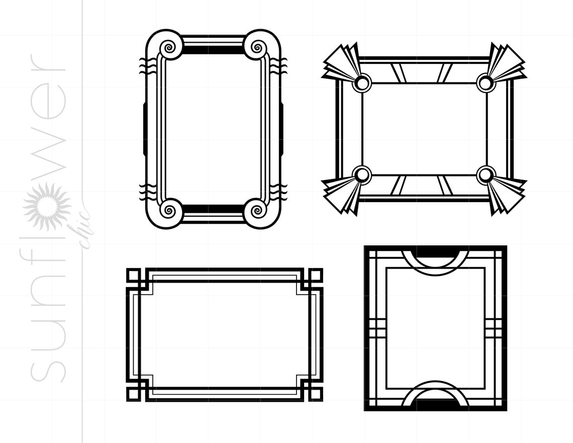 Art Deco FRAMES Art SVG Dxf Eps Jpeg Art Deco Cut File Clipart - Etsy