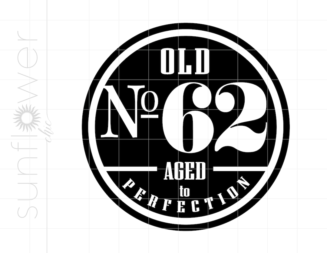 Old Number 62 SVG Clipart, 62nd Cut File for Cricut, Old No. 62 Aged to ...