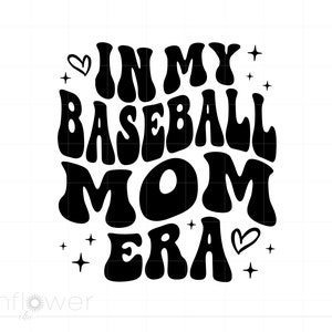 In My Baseball Mom Era Svg, Groovy Letters Baseball Mom Shirt Svg, Wavy ...
