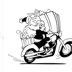 Christmas SVG | Motorcycle Santa Svg Cut File | Christmas Santa Claus ...