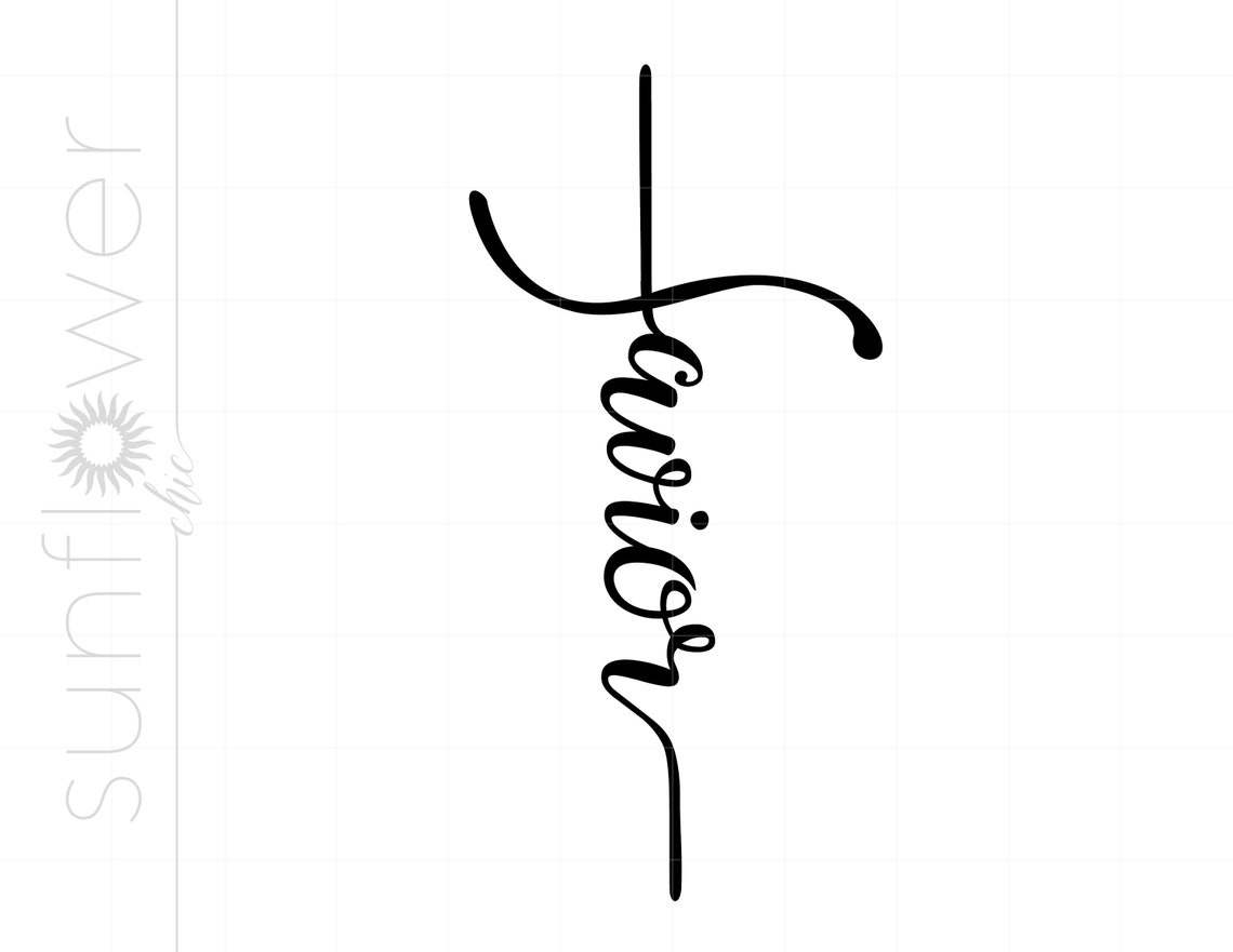 SAVIOR CROSS Script Svg Cut Files Clipart Downloads Savior - Etsy