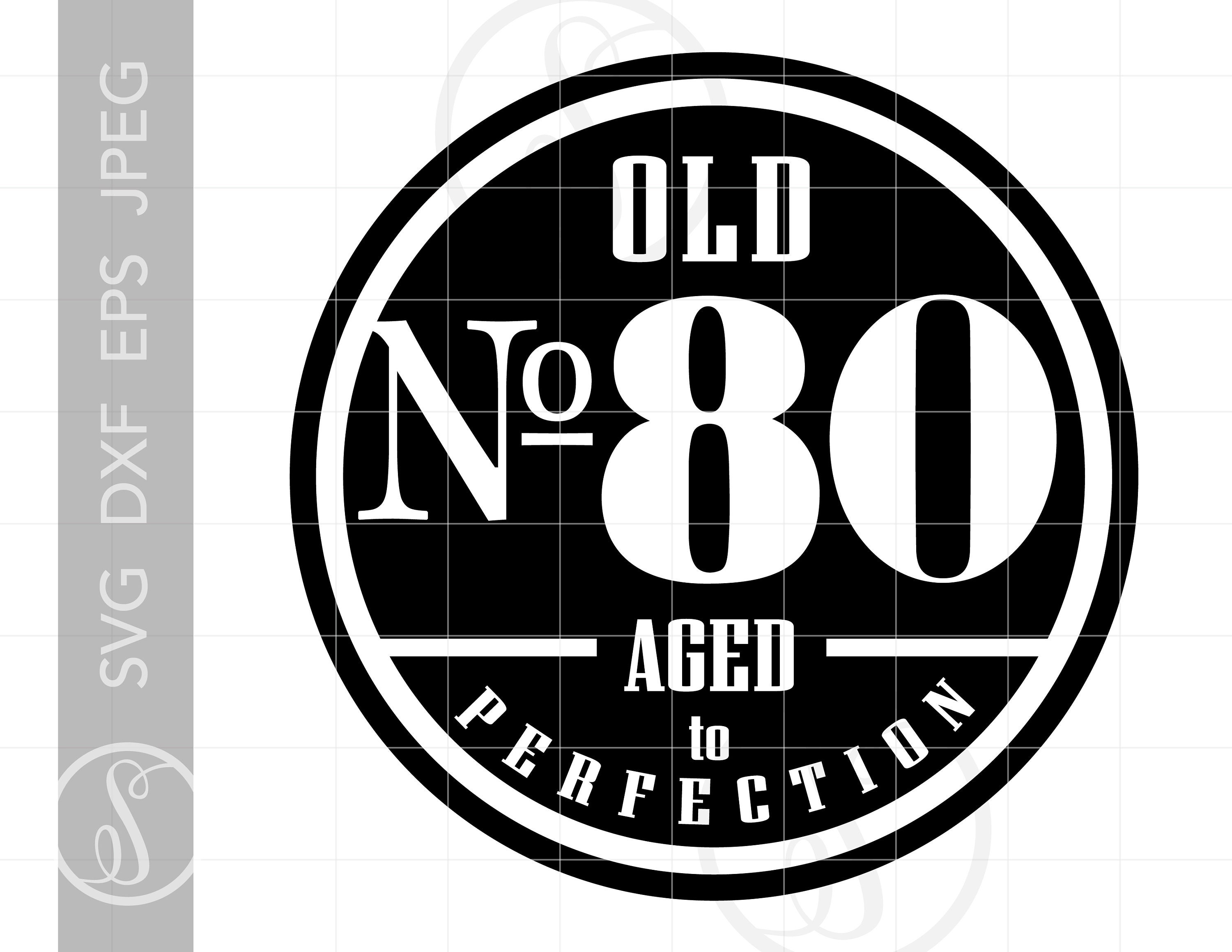 Old Number 80 SVG Clipart | 80th Cut File for Cricut | Old No. 80 Aged ...