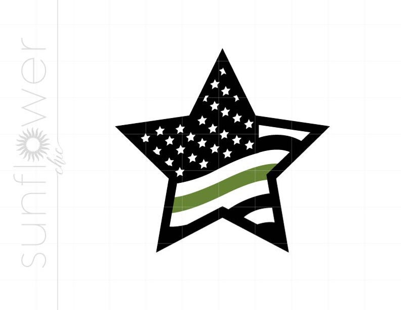 American Flag Star SVG US Military Flag Star Silhouette Cut - Etsy