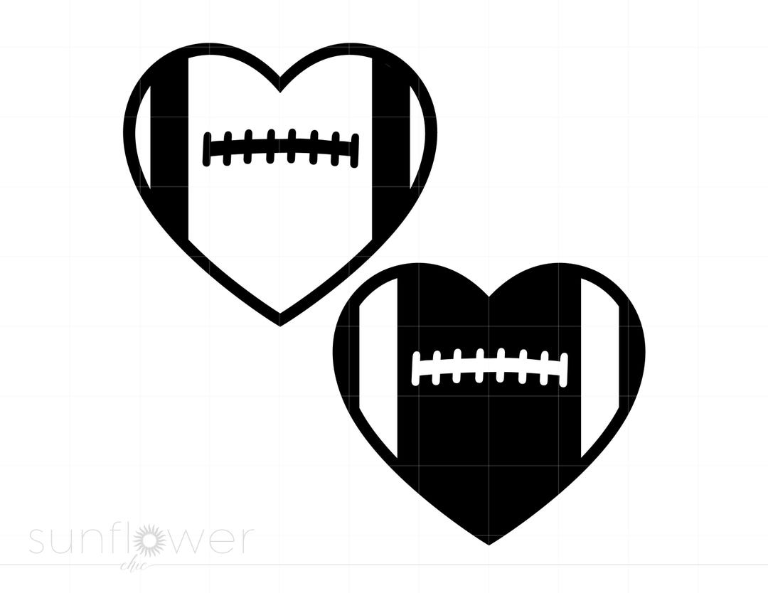 Football Heart SVG | Football Heart Vector Clipart Download | Football ...