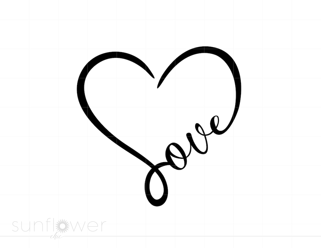 Love Script Heart SVG Download, Love Script Heart Svg Png Jpg Cricut ...