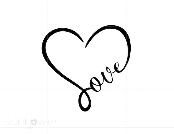 Vector Script Heart Premium Vector | Love Lettering Hand Drawn Word