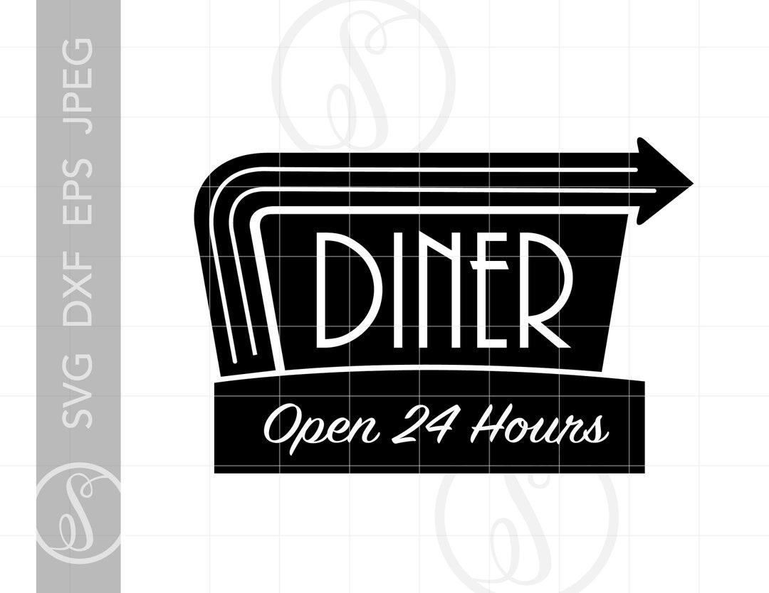 Diner Sign SVG Diner Sign Clipart Diner Sign Silhouette - Etsy Australia