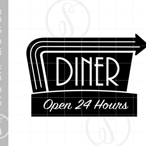 Diner Sign SVG Diner Sign Clipart Diner Sign Silhouette - Etsy