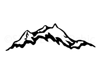 Mountain View Svg, Mountain View With Trees Svg, Snowy Mountains Svg ...