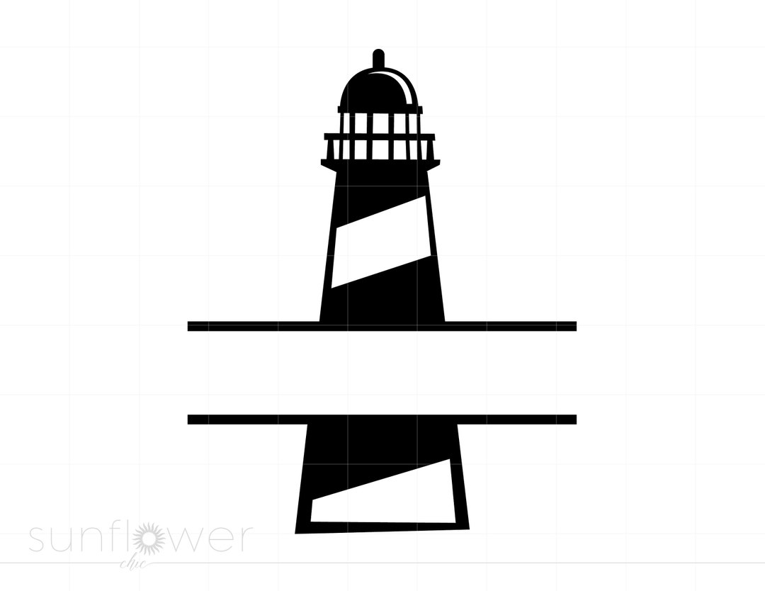 Lighthouse Split Frame Svg, Lighthouse Monogram Art, Lighthouse Svg Jpg ...