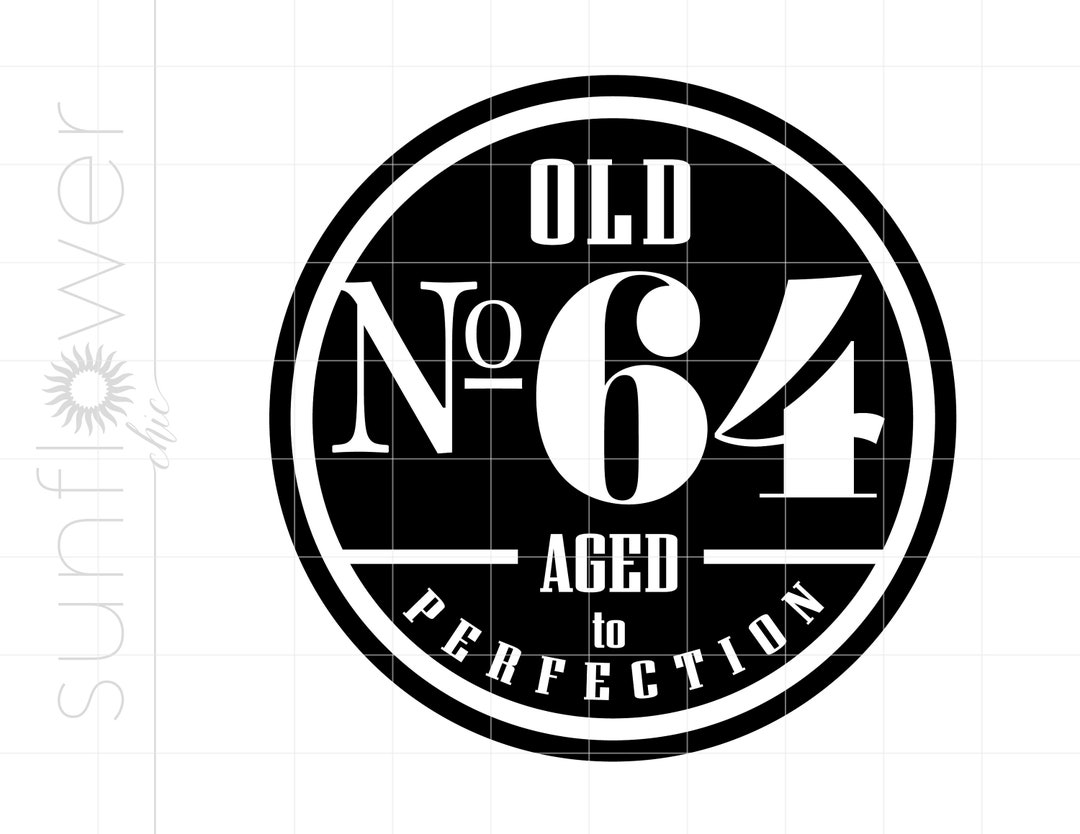 Old Number 64 SVG Clipart, 64th Cut File for Cricut, Old No. 64 Aged to ...
